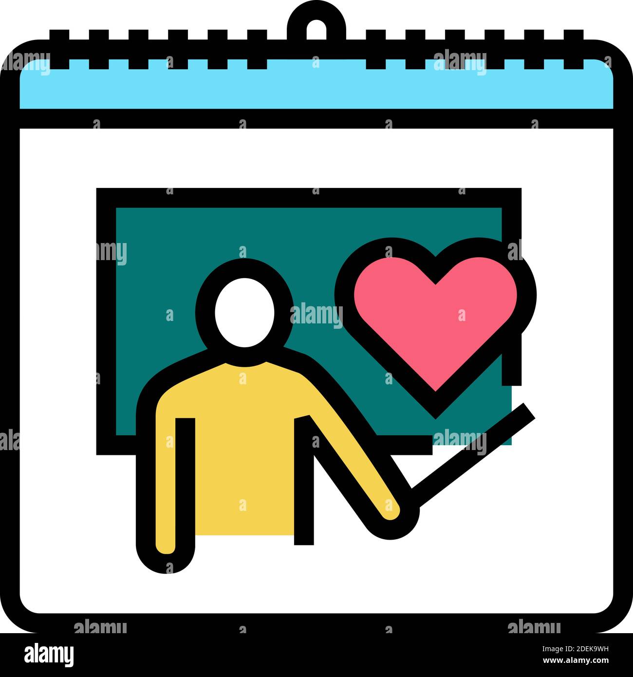 world teacher day color icon vector illustration Stock Vector Image ...