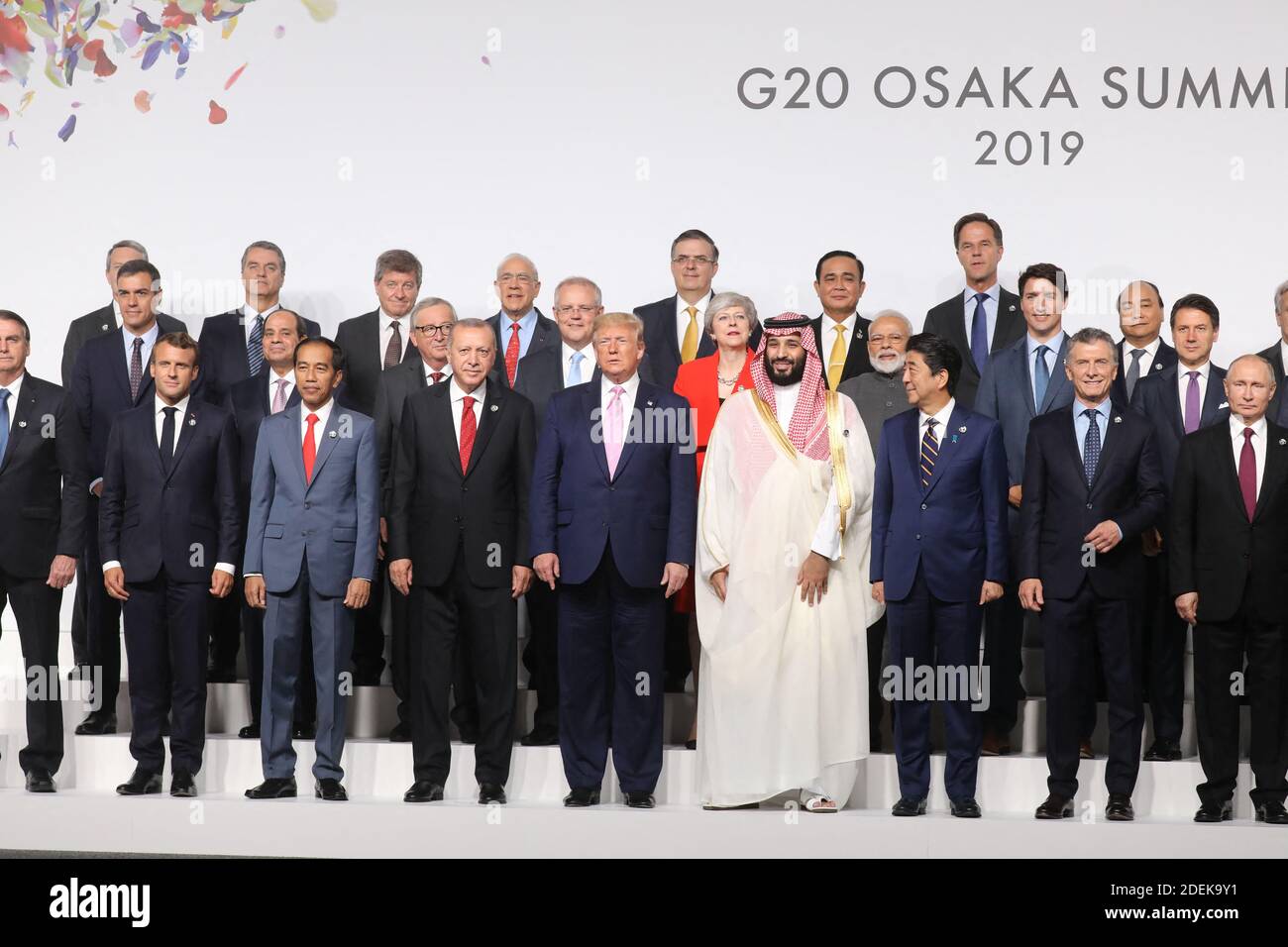 G20 leaders attend the family photo during the G20 Osaka Summit in ...