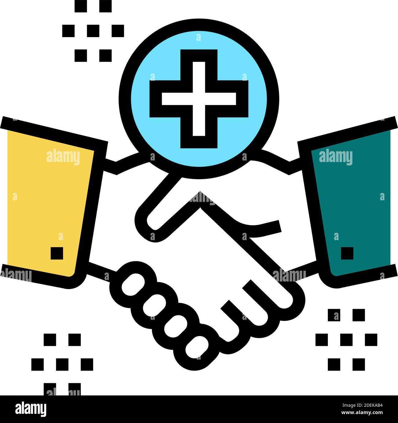 handshake thank you color icon vector illustration Stock Vector Image ...