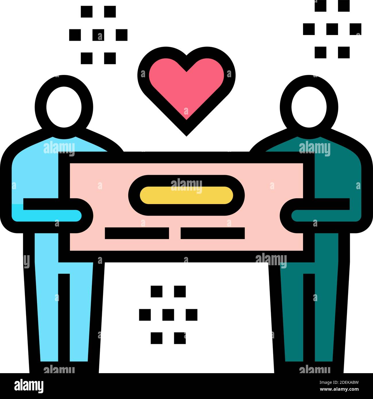 human holding voucher or prize check color icon vector illustration ...
