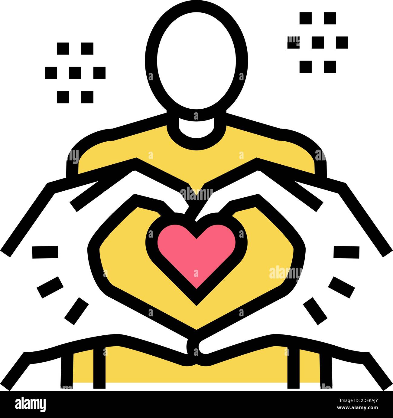 heart gesture on human body color icon vector illustration Stock Vector ...