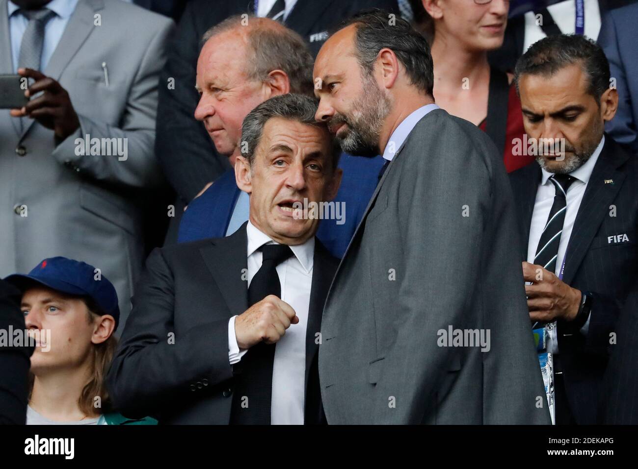 Nicolas Sarkozy and France's Prime Minister Edouard Philippe during the ...