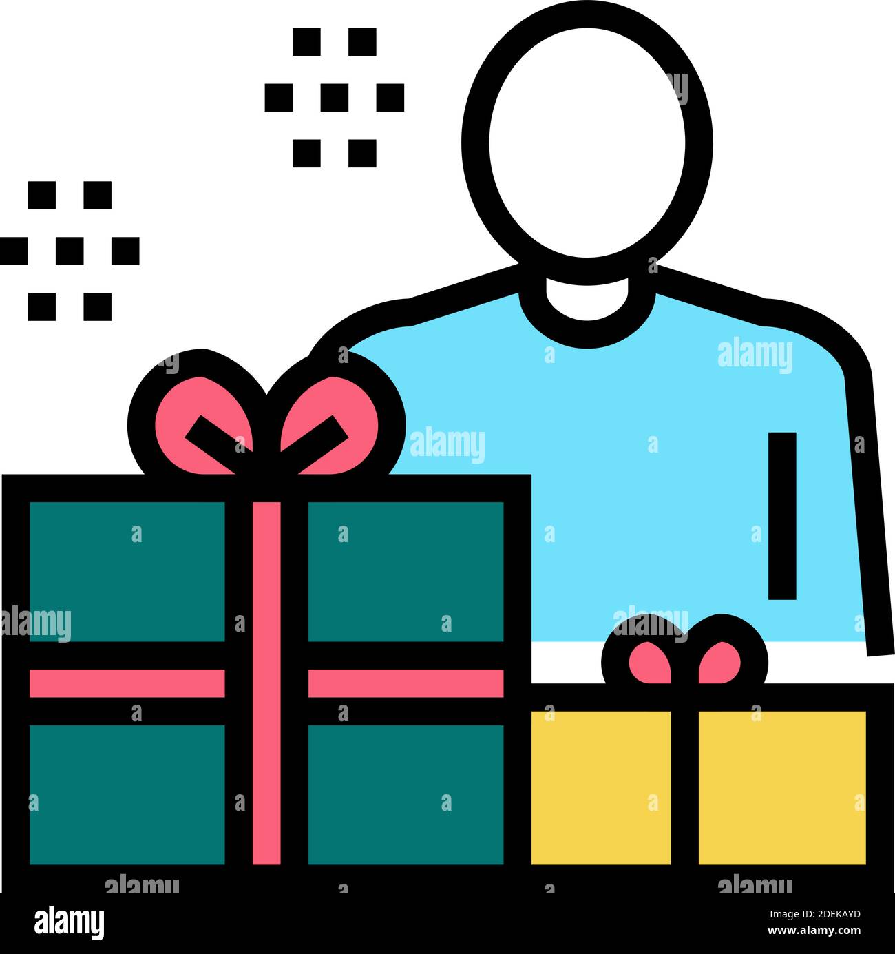 human with presents color icon vector illustration Stock Vector Image ...