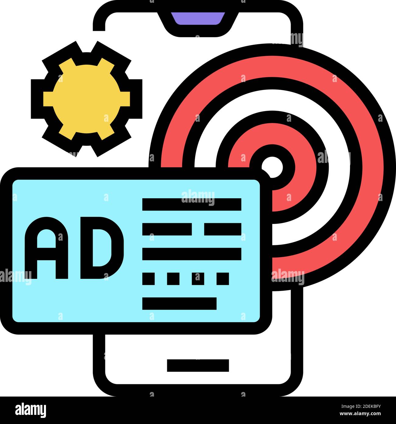 targeted advertising color icon vector sign illustration Stock Vector ...