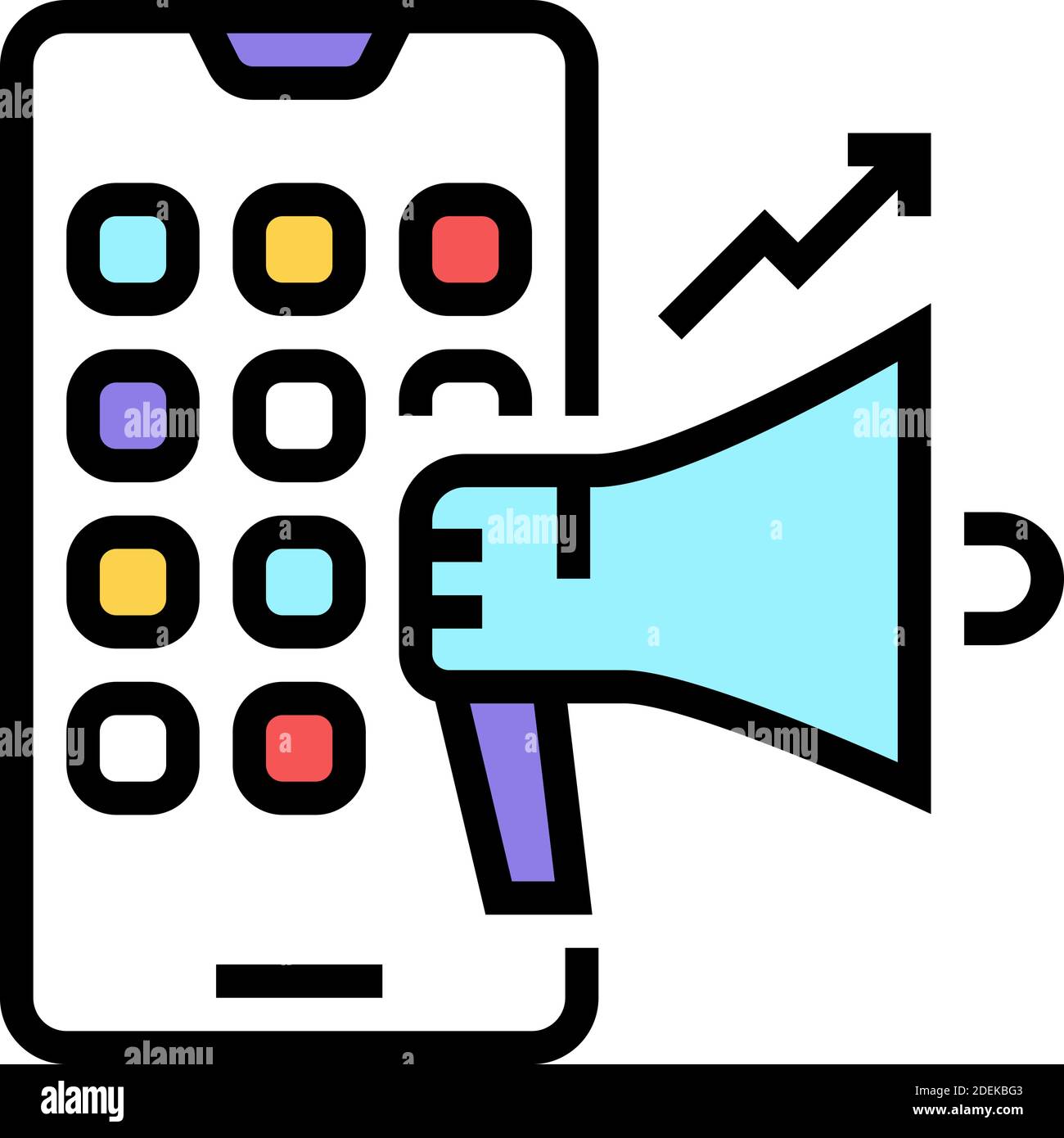 advertise loudspeaker social page color icon vector illustration Stock ...