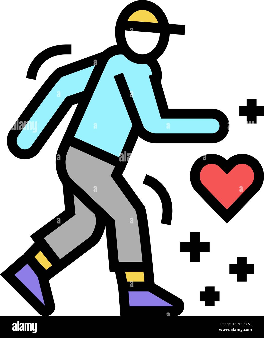 healthy running color icon vector illustration sign Stock Vector Image ...