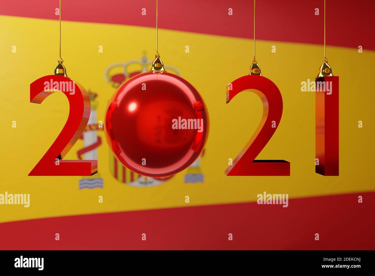 3D illustration 2021 happy new year against the background of the ...