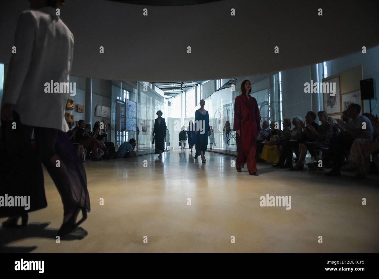 A model walks the runway during the Adeline André Haute Couture Fall ...