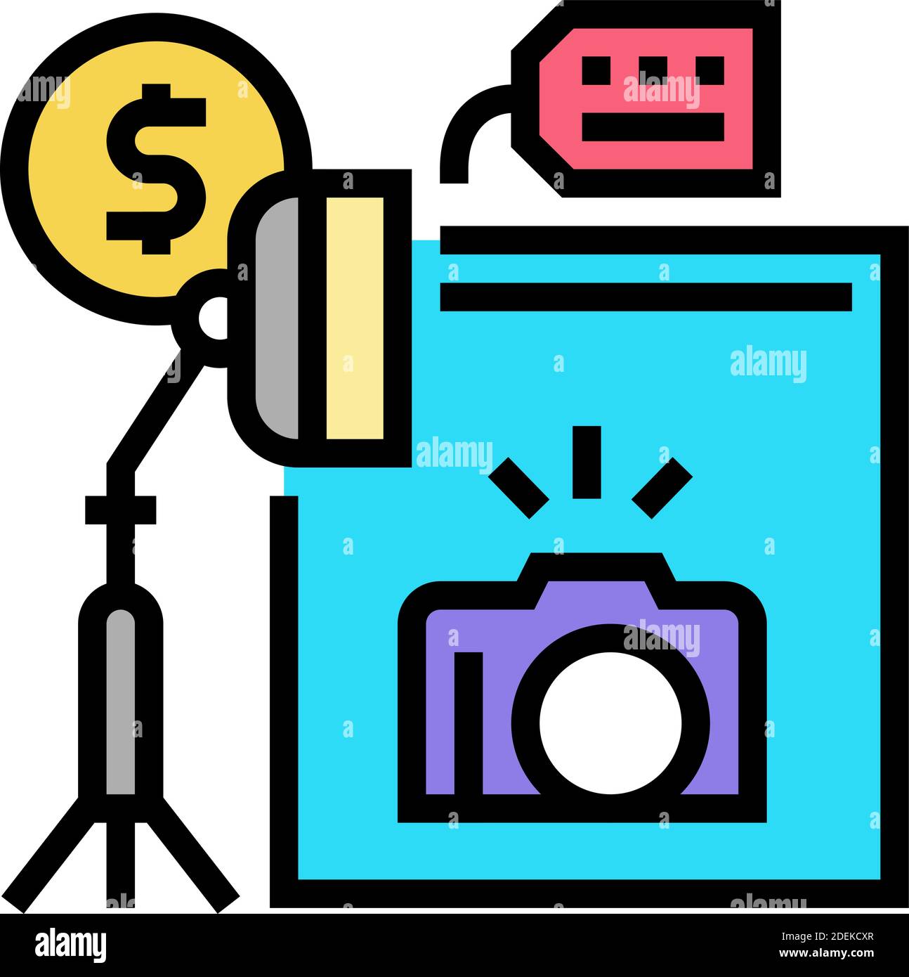 photo camera and studio rental color icon vector illustration Stock ...