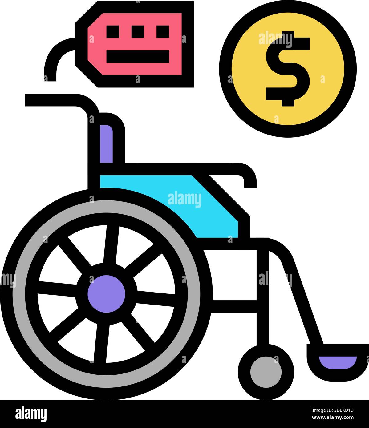 wheel chair rental color icon vector illustration Stock Vector Image ...