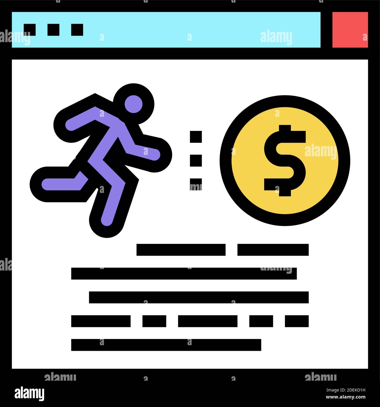 Runner money award color icon hi-res stock photography and images - Alamy