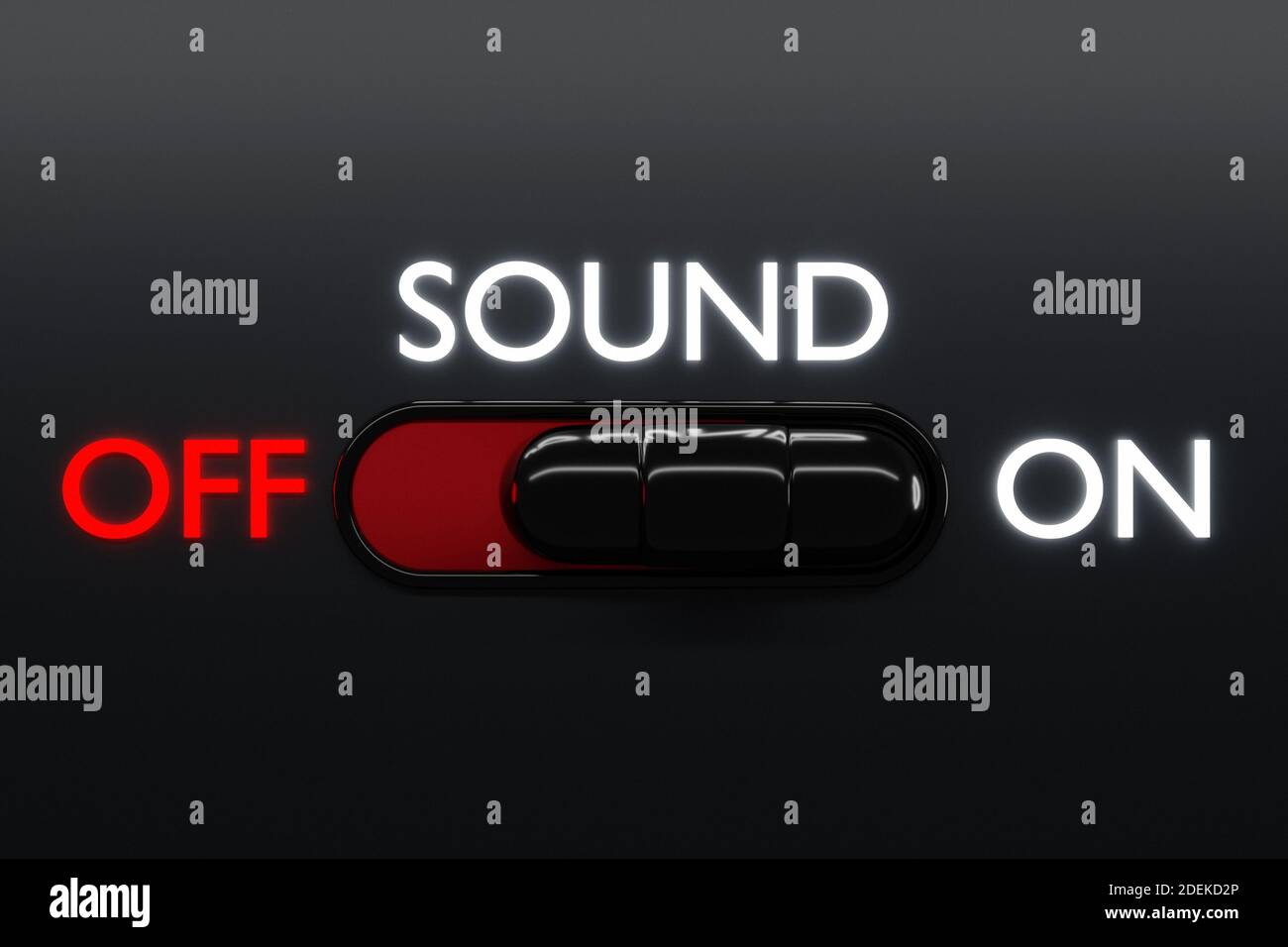 3d illustration of on and off toggle switch buttons with 1 and 2 ...