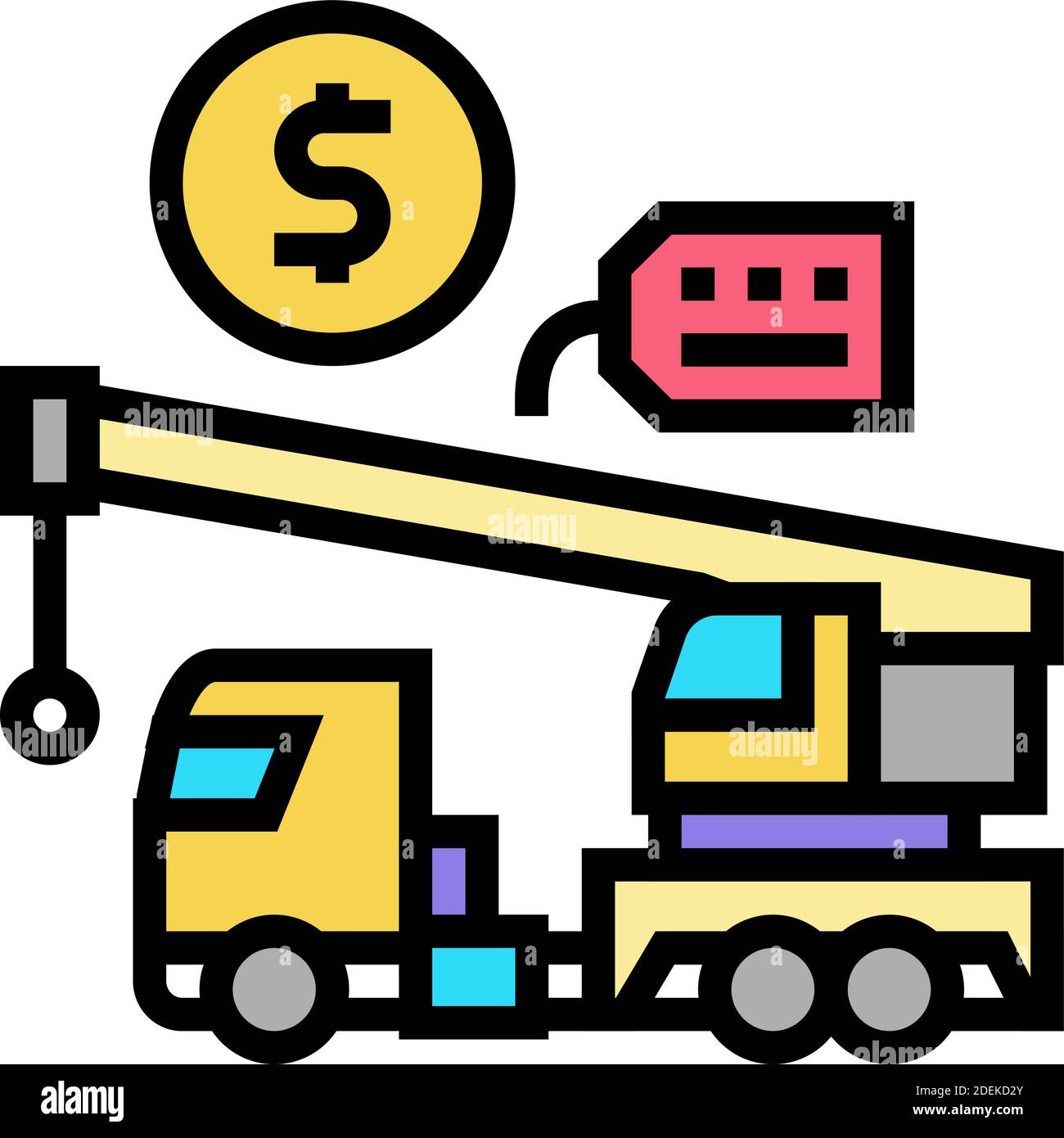 crane rental color icon vector illustration sign Stock Vector Image ...