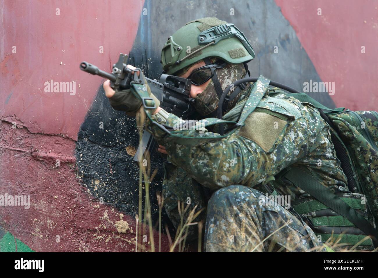 Taiwan Marines Special Force during a anti-invasion drill in Kinmen ...