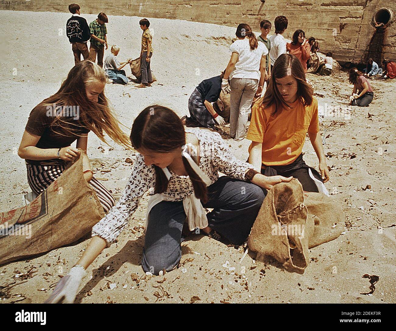 Kids Picking Up Trash At School