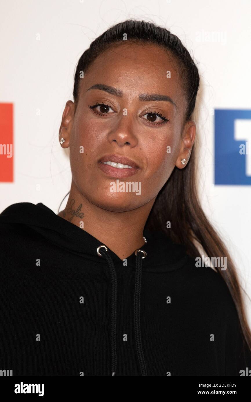 Amel Bent attends the Groupe TF1 photocall at Palais de Tokyo on ...