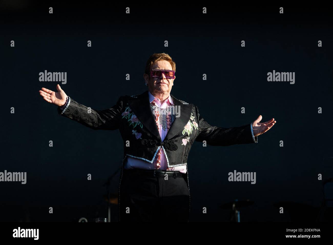 Elton John performing in concert as part of the 53nd Montreux Jazz ...