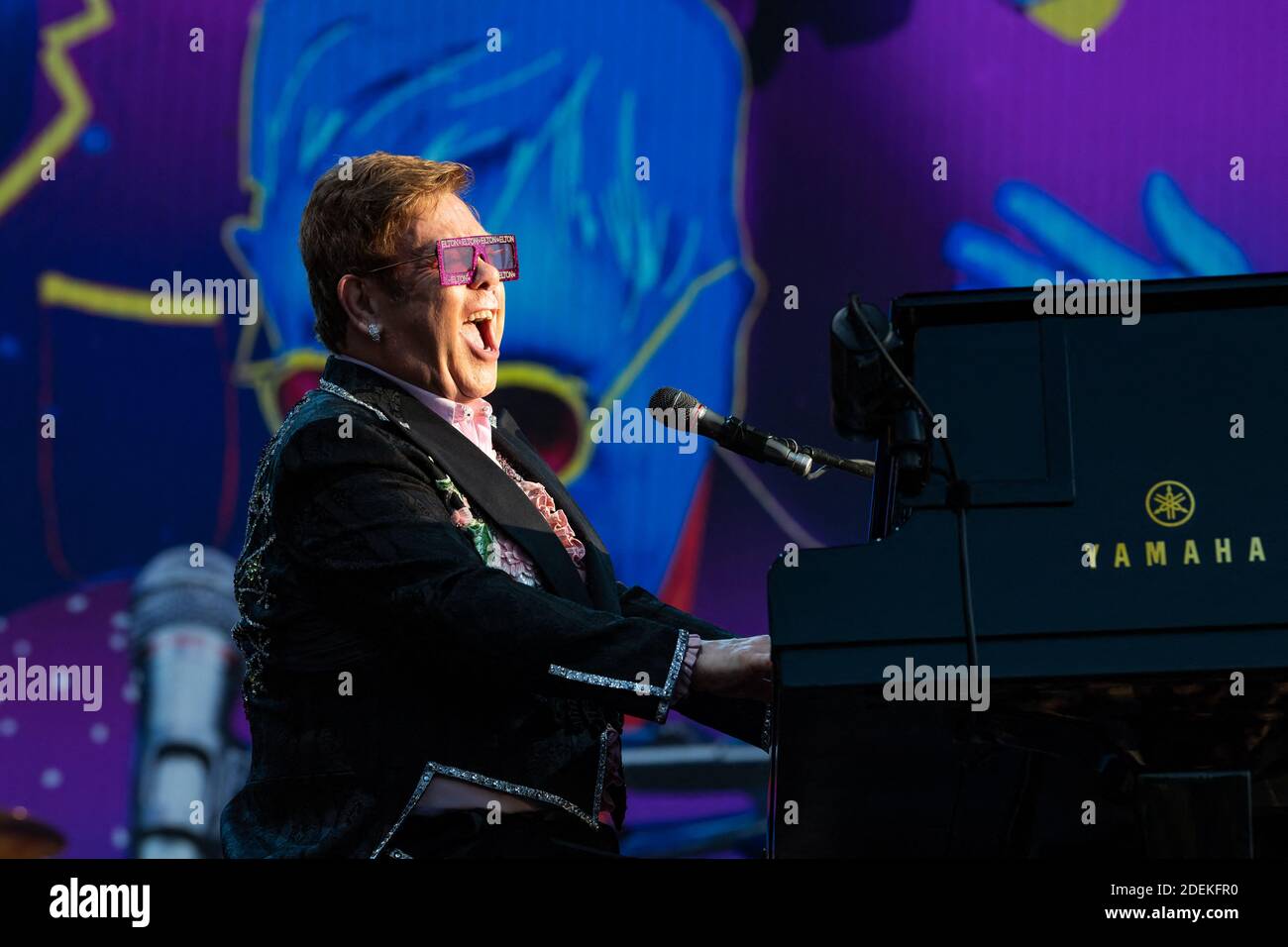 Elton John performing in concert as part of the 53nd Montreux Jazz ...