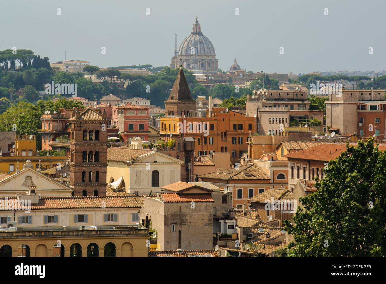 Rome rooftop view with Saint Peters Stock Photo - Alamy
