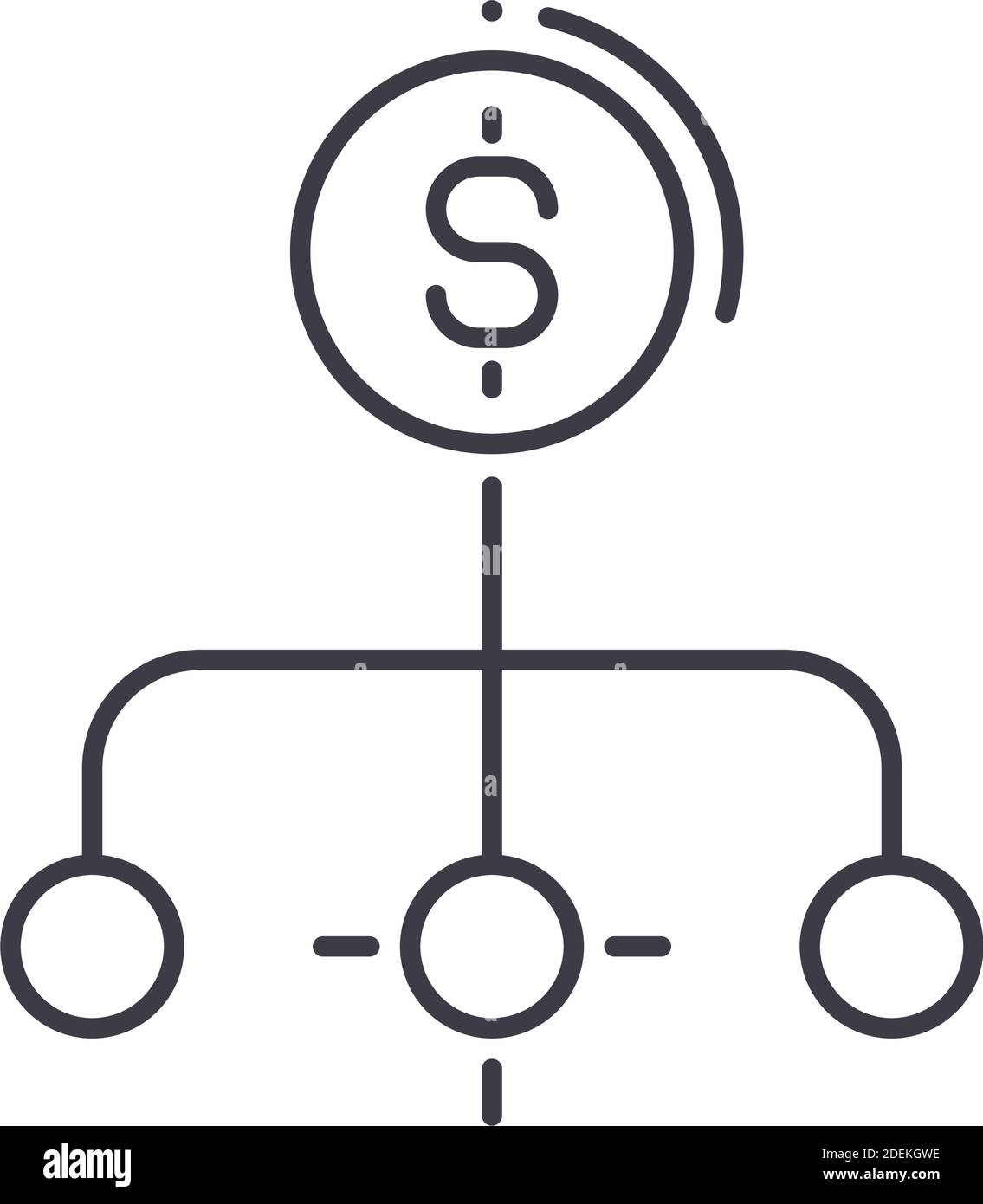 Money management icon, linear isolated illustration, thin line vector ...