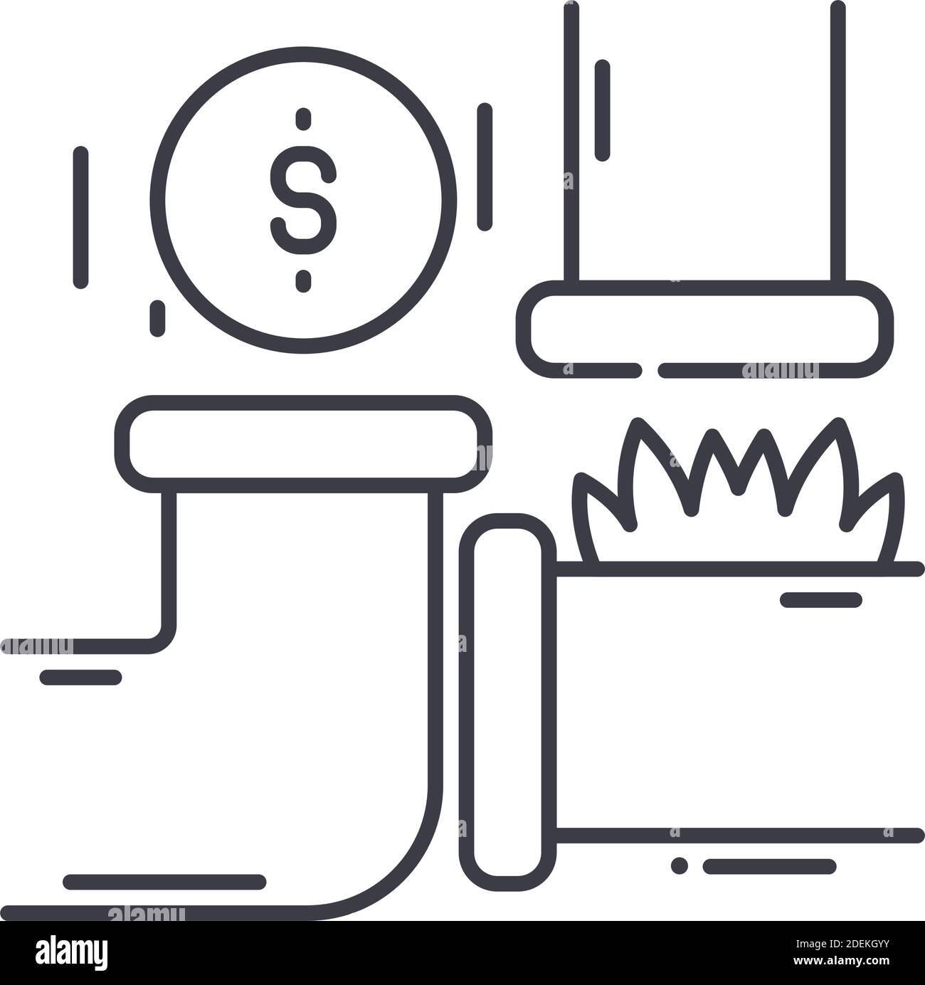 Money pipes icon, linear isolated illustration, thin line vector, web ...