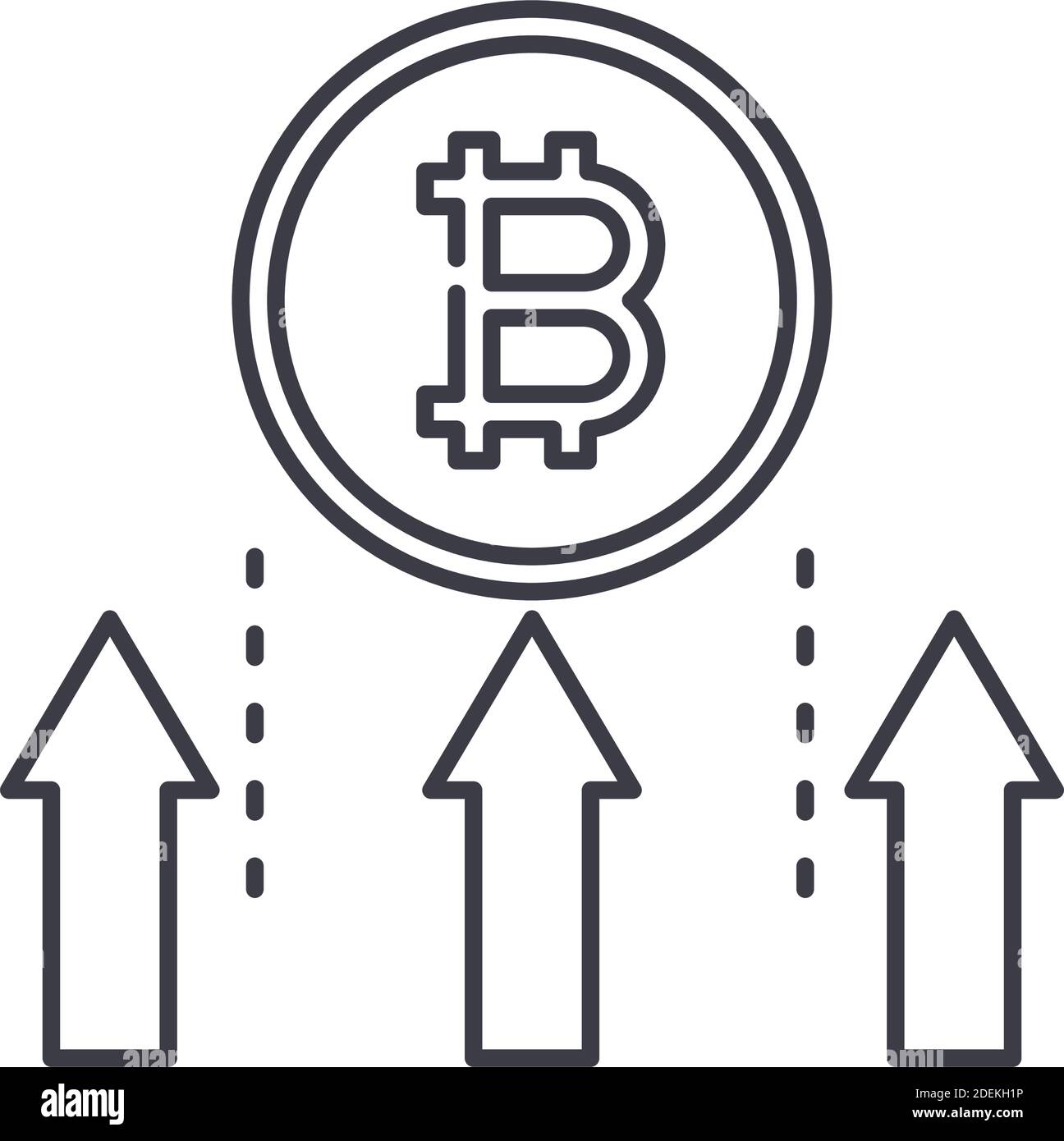 Money investing icon, linear isolated illustration, thin line vector ...