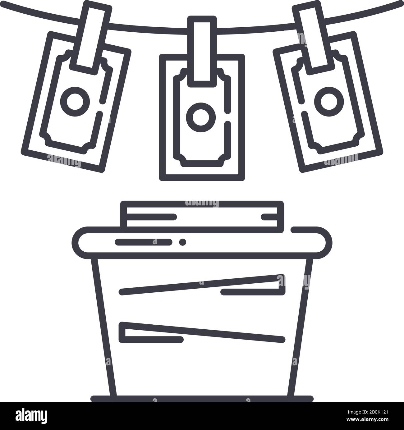 Money laundering concept icon, linear isolated illustration, thin line ...