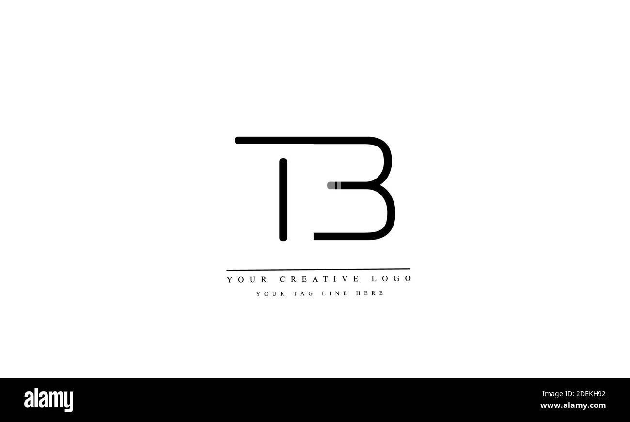 TB, T and B abstract vector logo monogram template Stock Photo - Alamy