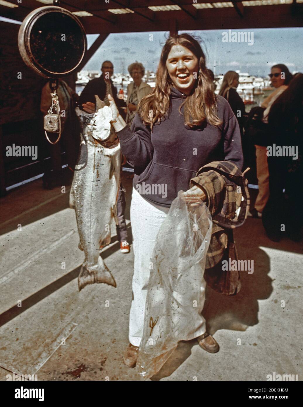"1970s Photos (1972) - Fisher ""person"" displays salmon catch Stock ...