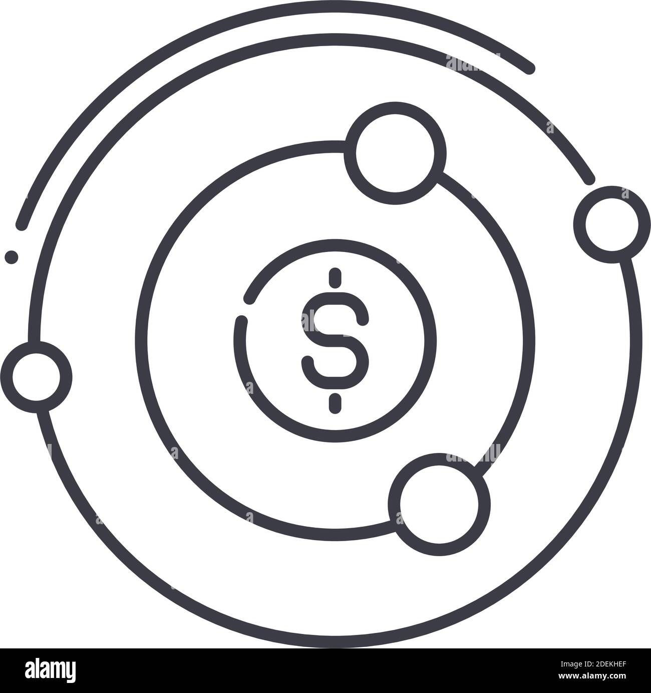 Money focus icon, linear isolated illustration, thin line vector, web ...