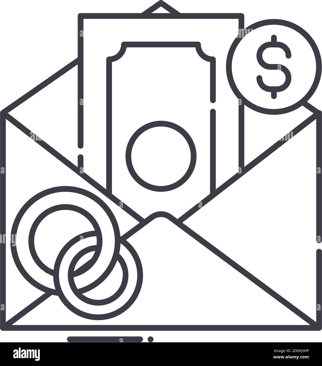 Money gift icon, linear isolated illustration, thin line vector, web ...