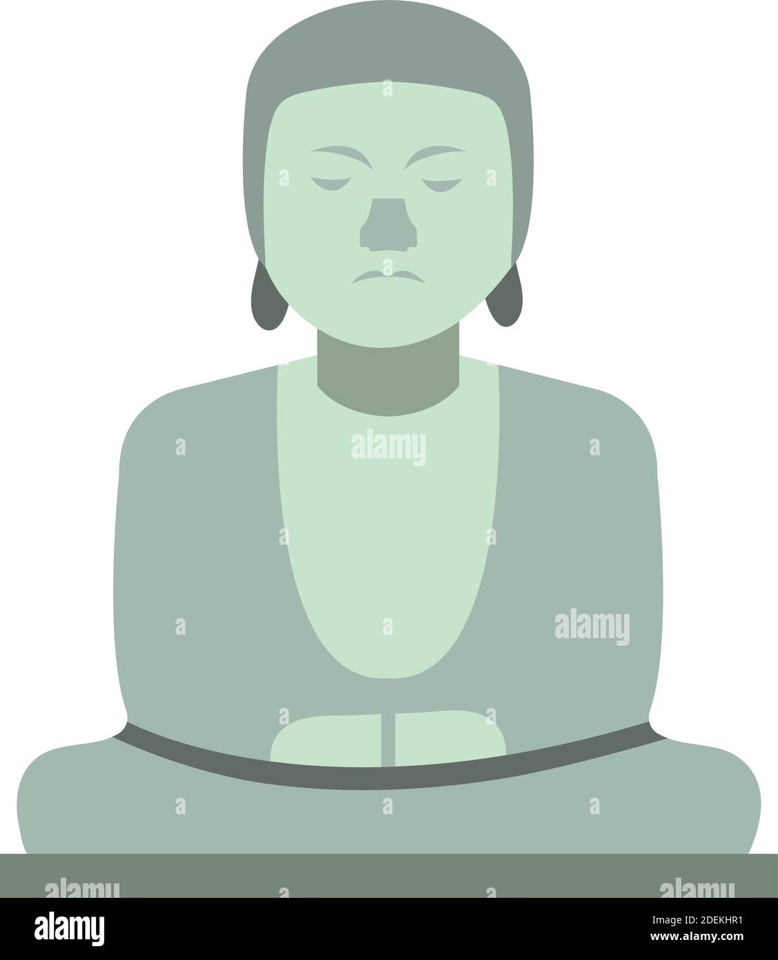 Great Buddha of Kamakura, Japan, Buddha, Kamakura fully editable vector ...