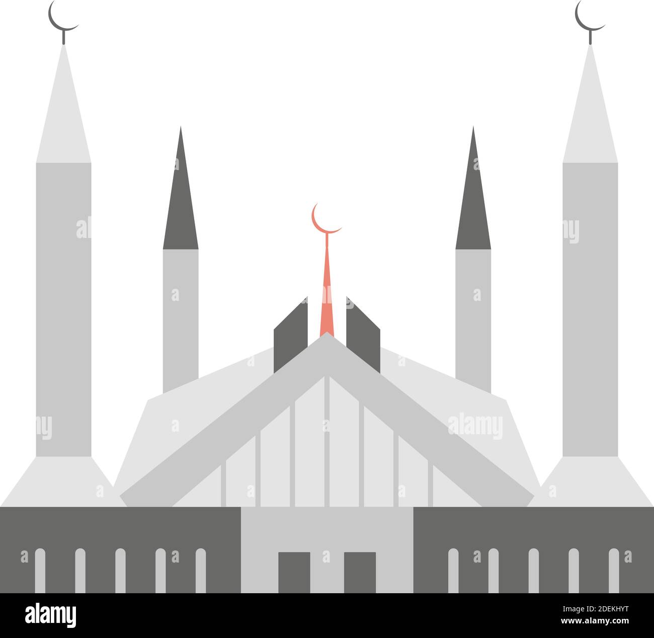 Faisal Masjid Illustration Faisal Mosque In Islamabad, Pakistan Art