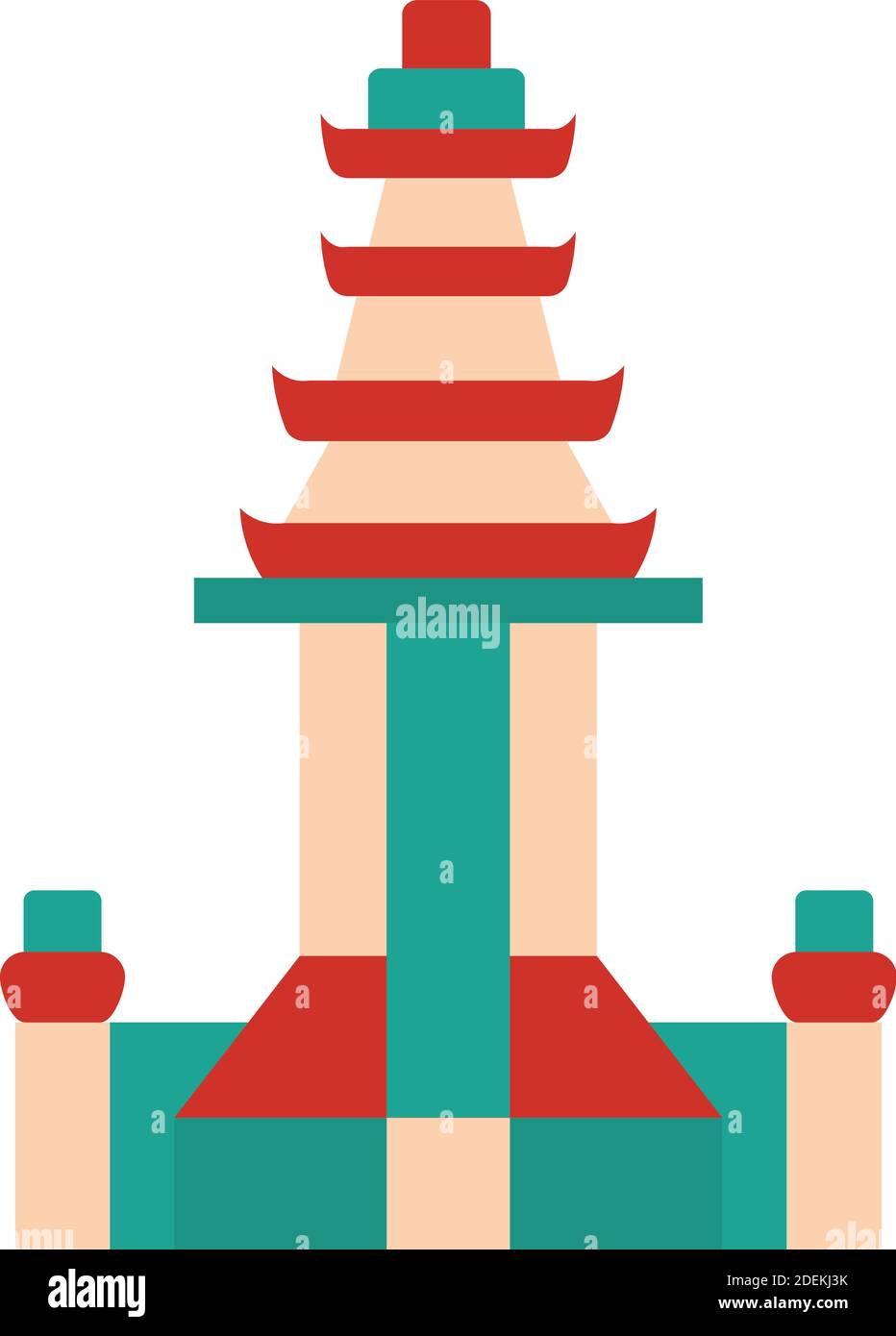 Temple of Besakih, Bali, Indonesia, temple fully editable vector icons ...