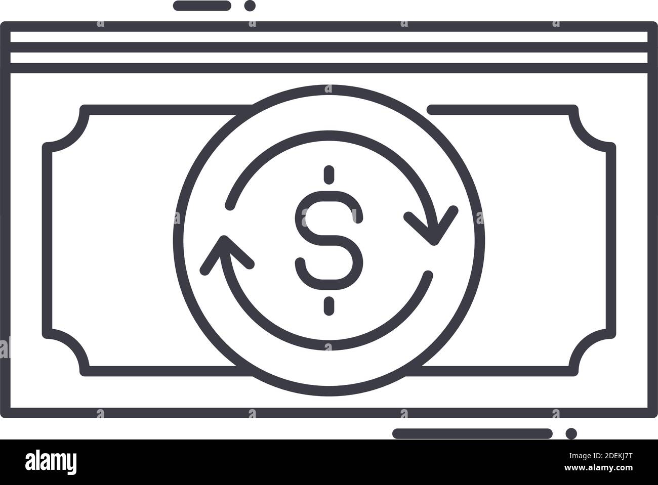 Money flow icon, linear isolated illustration, thin line vector, web ...