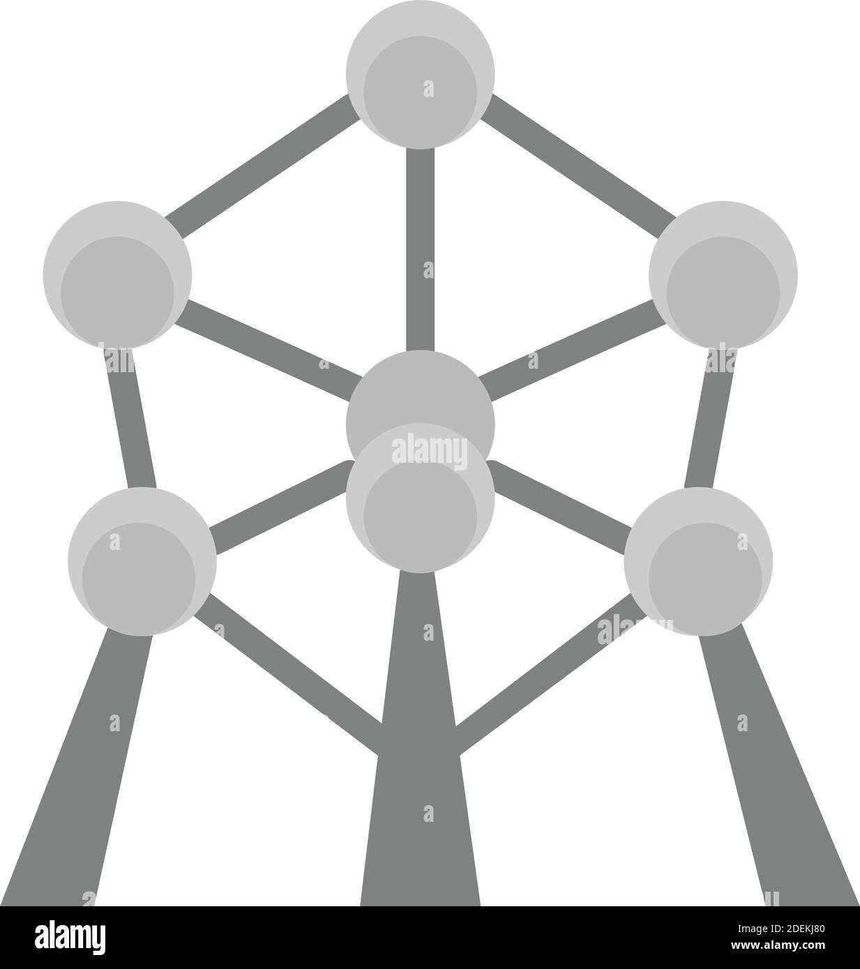 Atomium, Brussels, Belgium, Panorama fully editable vector icons Stock ...
