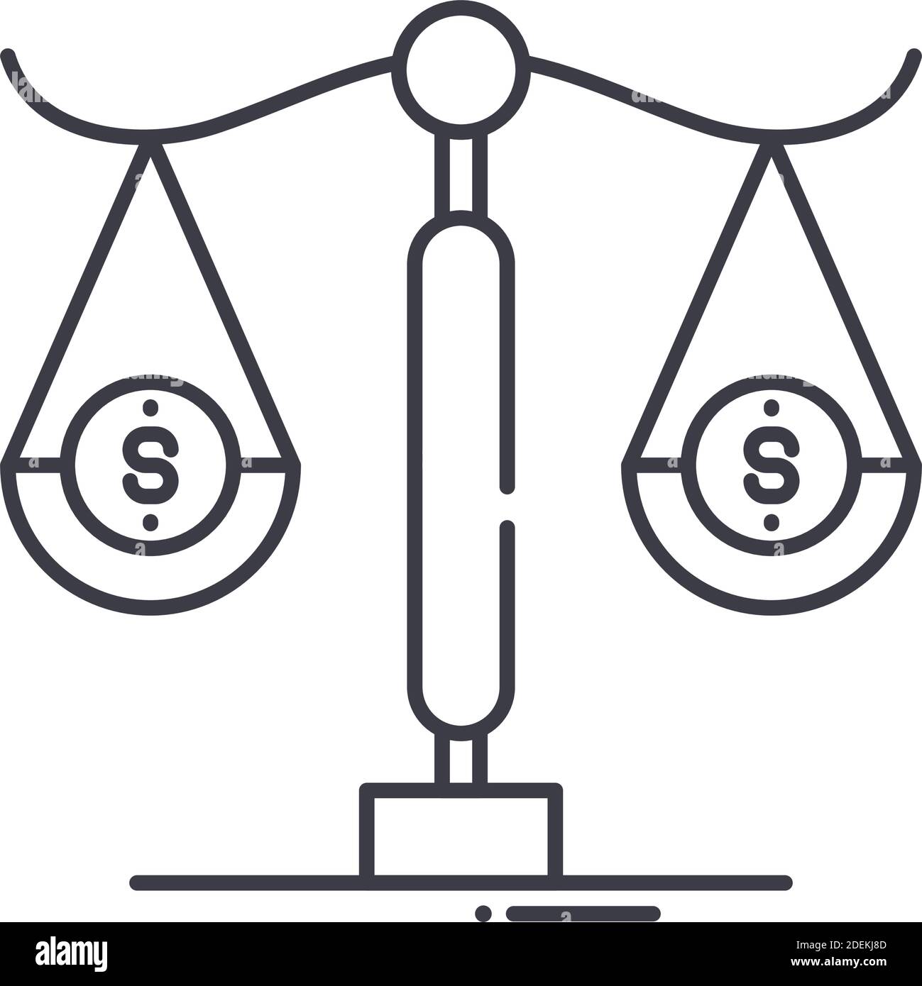 Money balance icon, linear isolated illustration, thin line vector, web ...