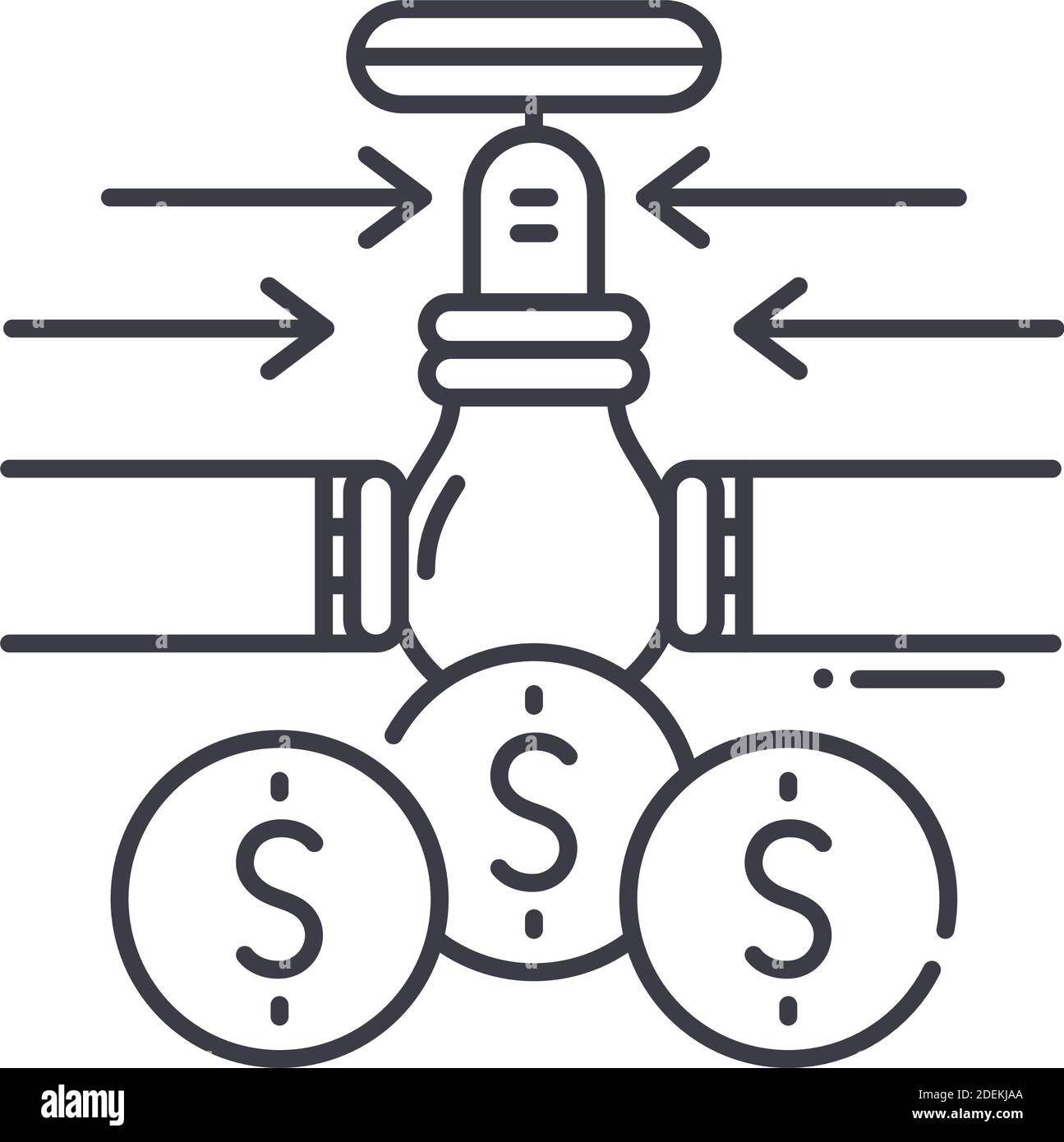 Money flow image icon, linear isolated illustration, thin line vector ...