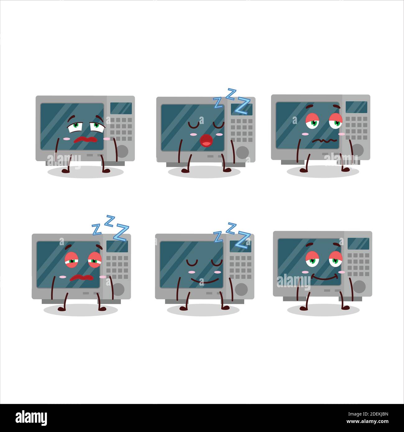 Cartoon character of oven with sleepy expression. Vector illustration ...