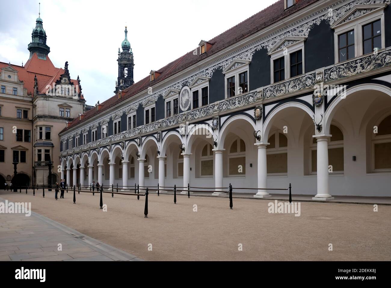 View of the Stable court in the Saxon Royal Palace of Dresden - Germany ...