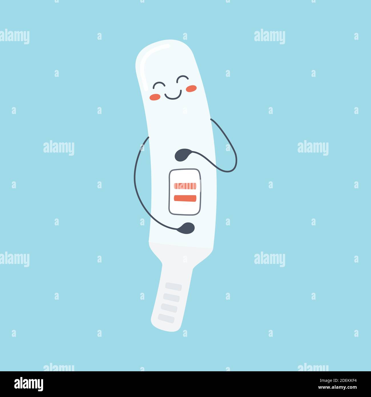 Happy pregnancy test with positive result as a two lines. Planning a ...