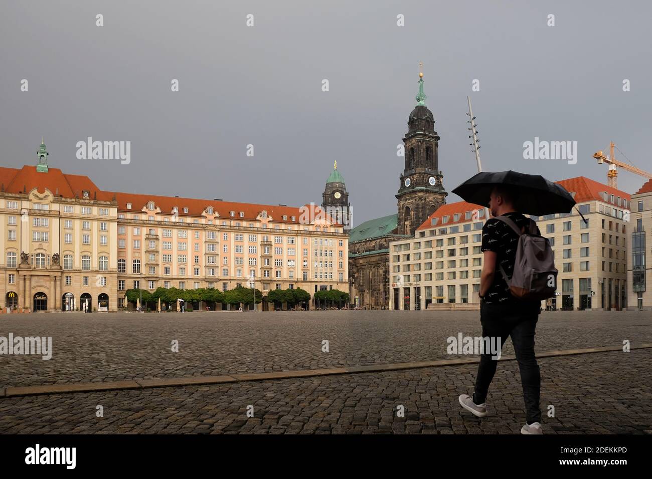 Panorama of Dresden square in Germany, beautiful dramatic clouds Stock ...