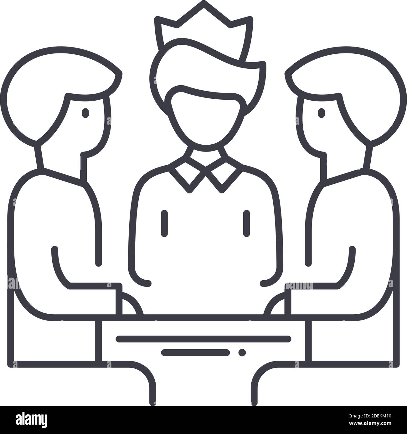 Moderator icon, linear isolated illustration, thin line vector, web ...