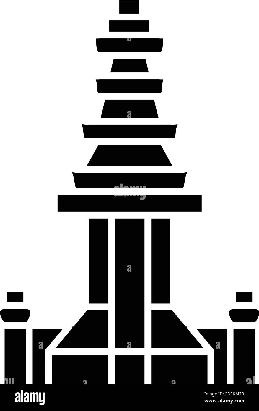 Temple of Besakih, Bali, Indonesia, temple fully editable vector icons ...