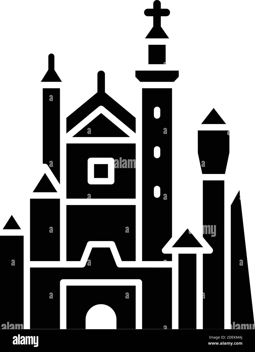 Neuschwanstein, Bavaria, Germany, castle fully editable vector icons ...