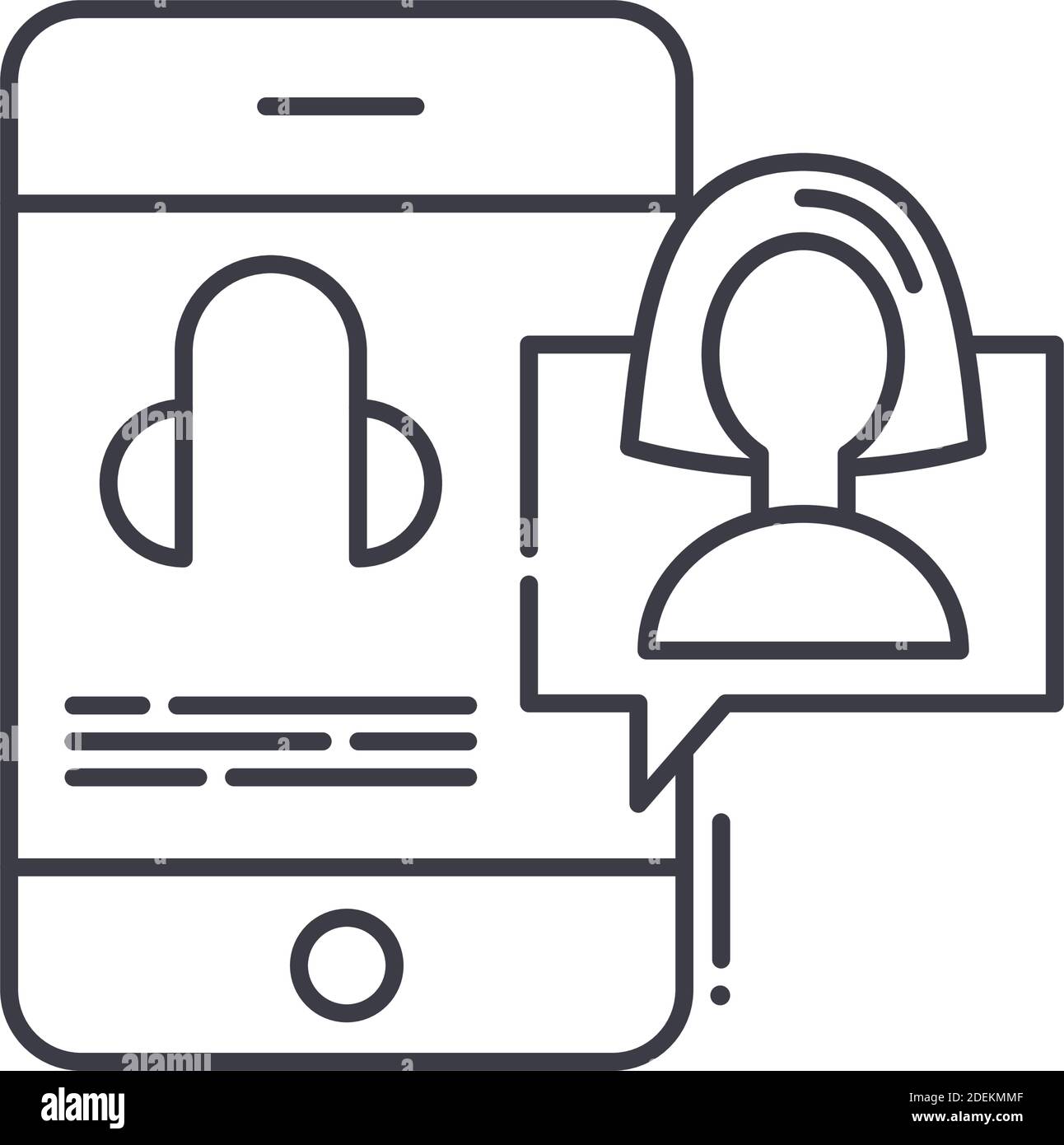 Mobile service icon, linear isolated illustration, thin line vector ...