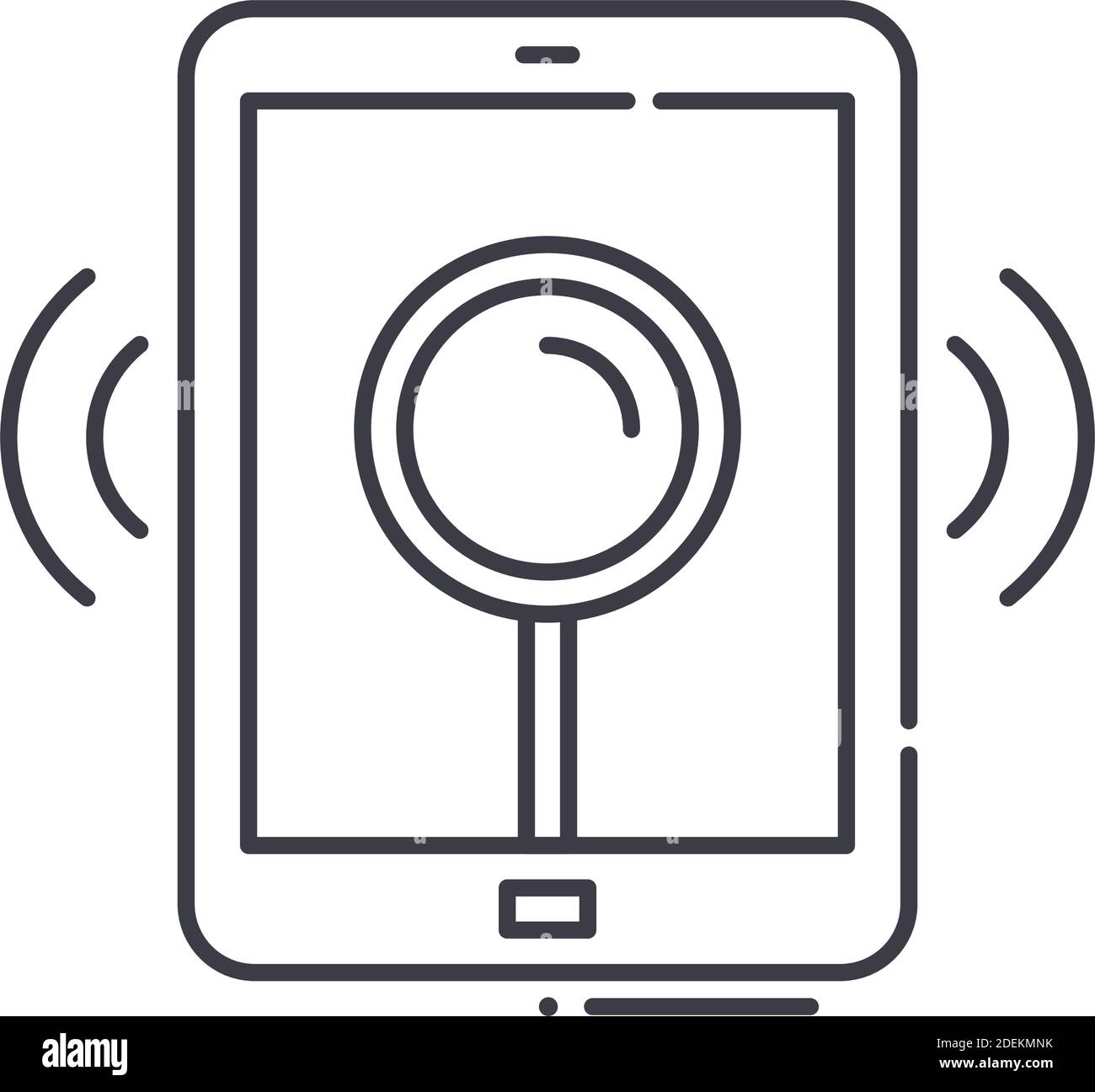 Mobile search icon, linear isolated illustration, thin line vector, web ...