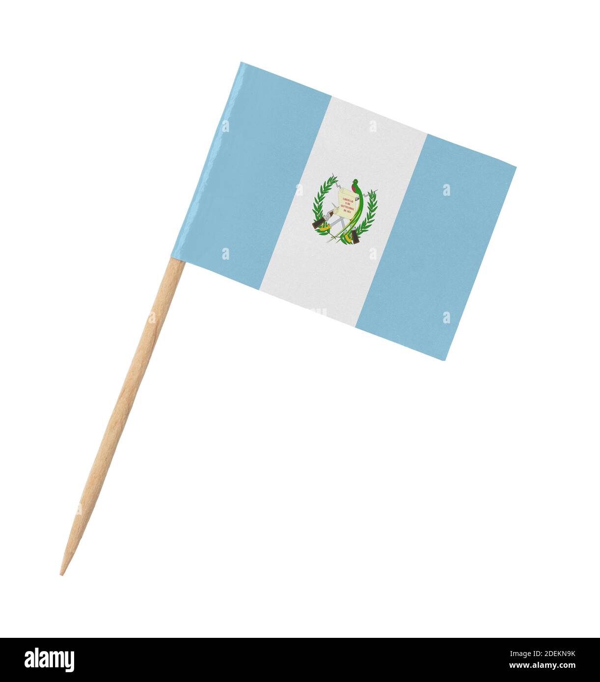 Small paper Guatemalan flag on wooden stick, isolated on white Stock ...