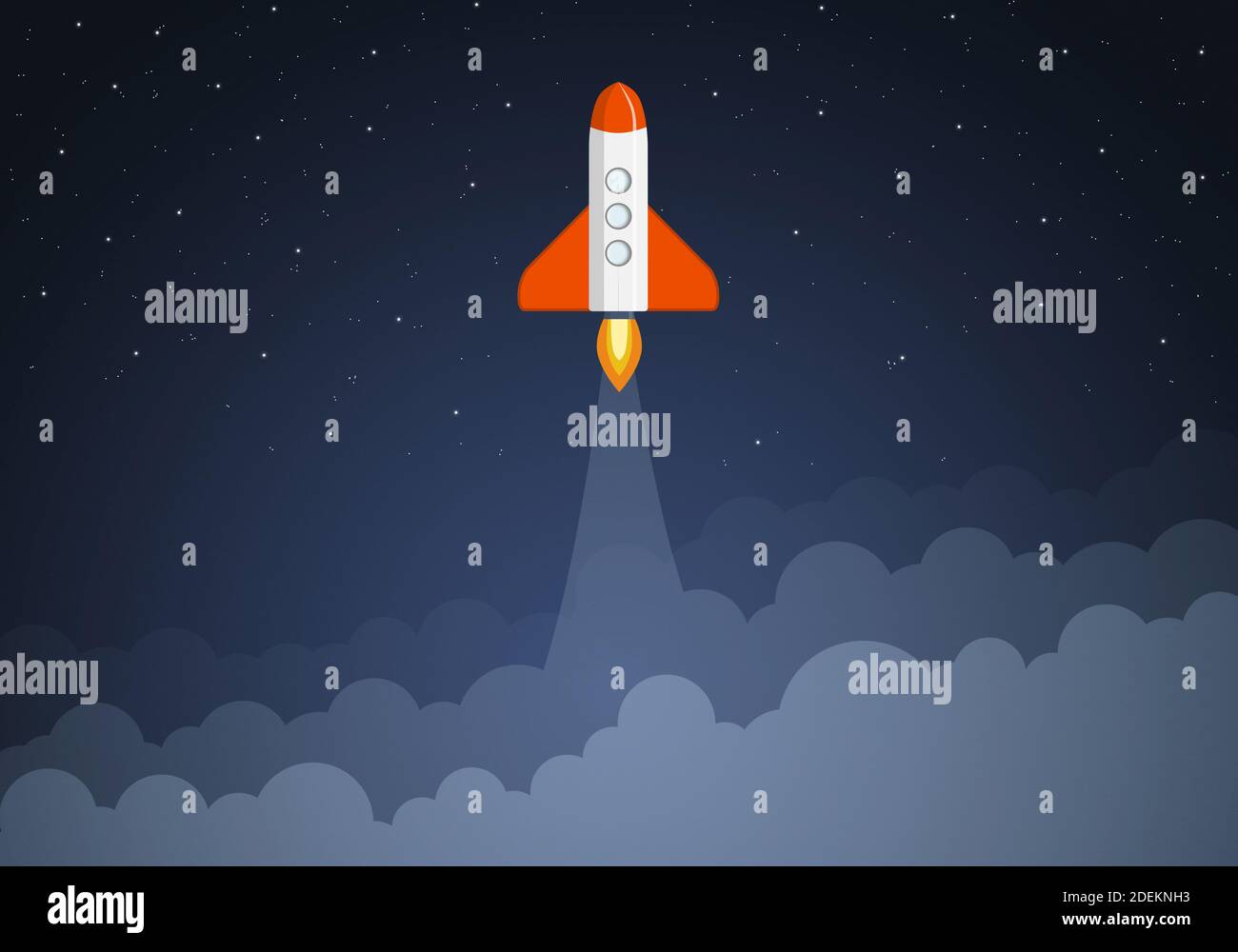 Rocket takes off into outer space Stock Photo - Alamy