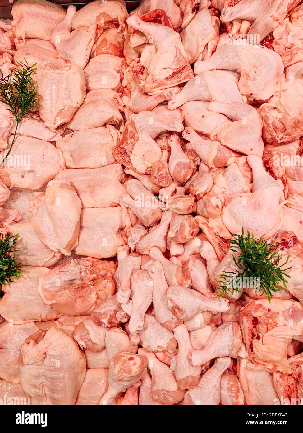 lots of frozen chicken for cooking as a background Stock Photo - Alamy